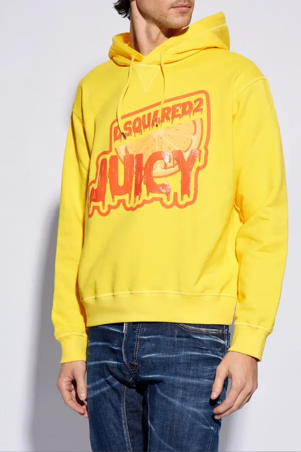 Dsquared2 Graphic Printed Drawstring Hoodie