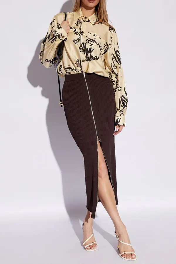 Nanushka Meika Ribbed Midi Skirt