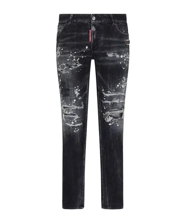 Dsquared2 Jennifer Distressed Skinny Jeans - Black