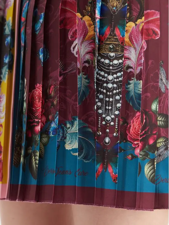 Versace Pleated Graphic Skirt