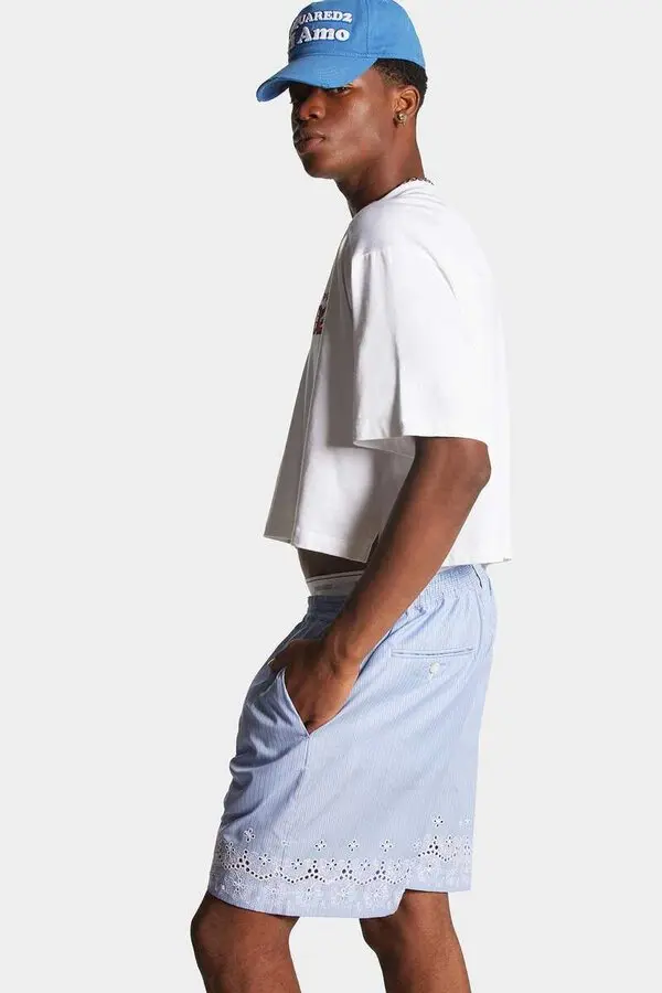 Dsquared2 Striped Elastic Waist Shorts