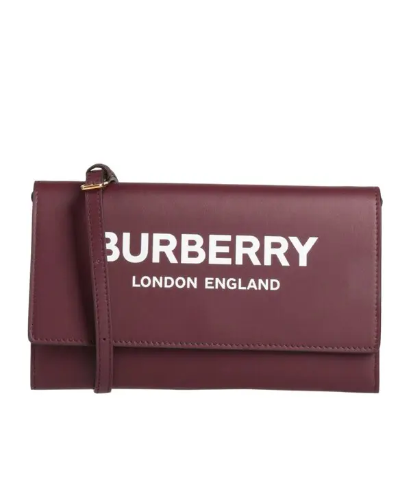 Burberry Small Genuine Leather Clutch - Red