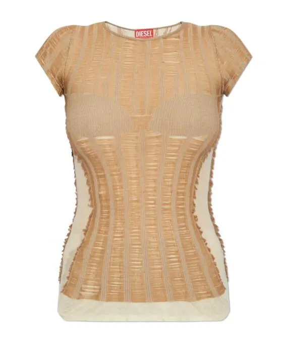 DIESEL® M-calai-ss Seamless T-shirt - Beige