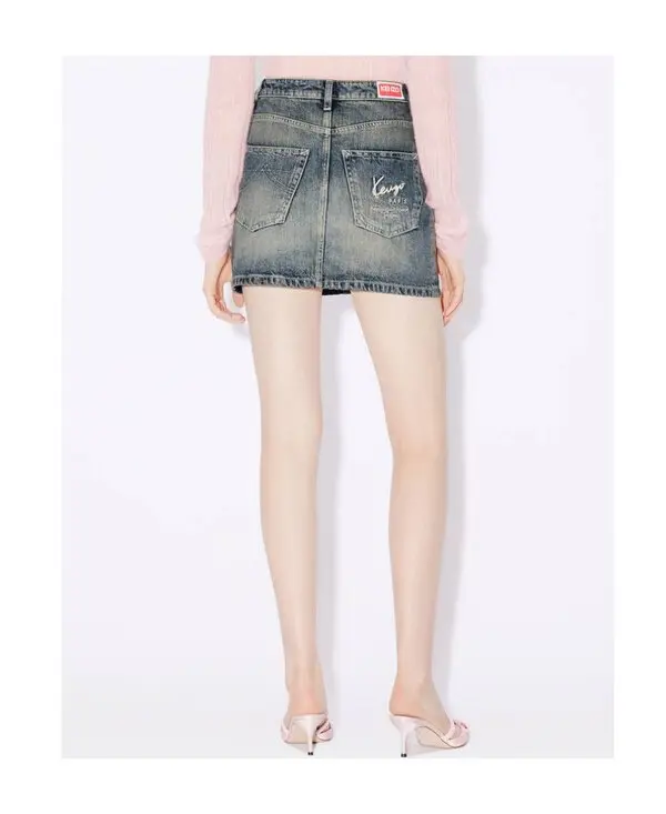 Kenzo Japanese Denim Mini Skirt
