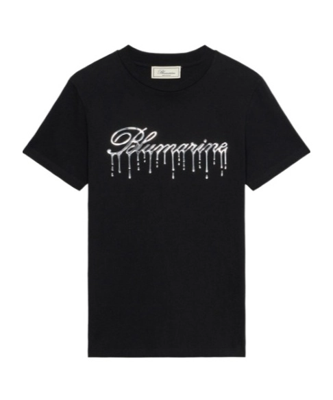 Blumarine Raised-logo Crewneck T-shirt - Black