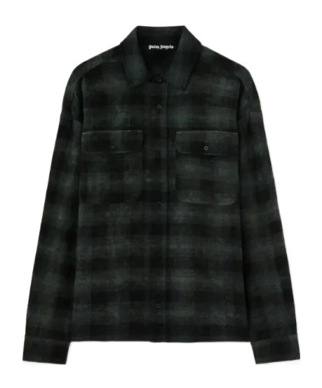 Palm Angels Curved Logo Checked Shirt