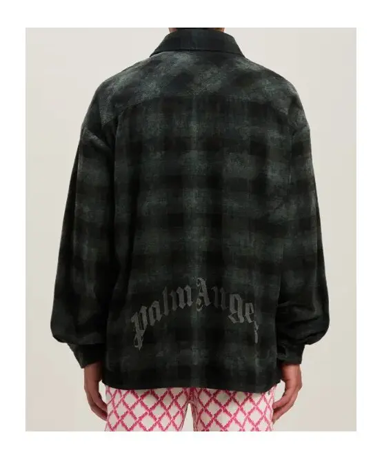 Palm Angels Curved Logo Checked Shirt