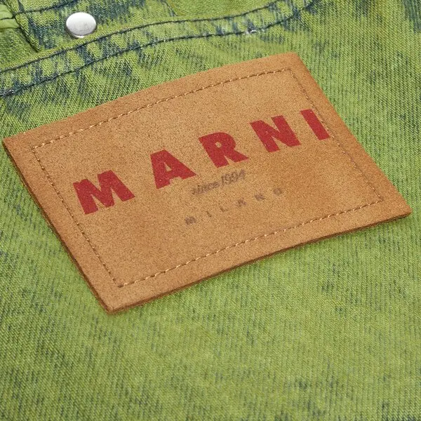 Marni Logo Patch Denim Crop Top
