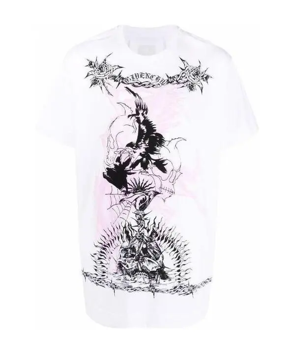 Givenchy Gothic Print Crewneck T-shirt - White