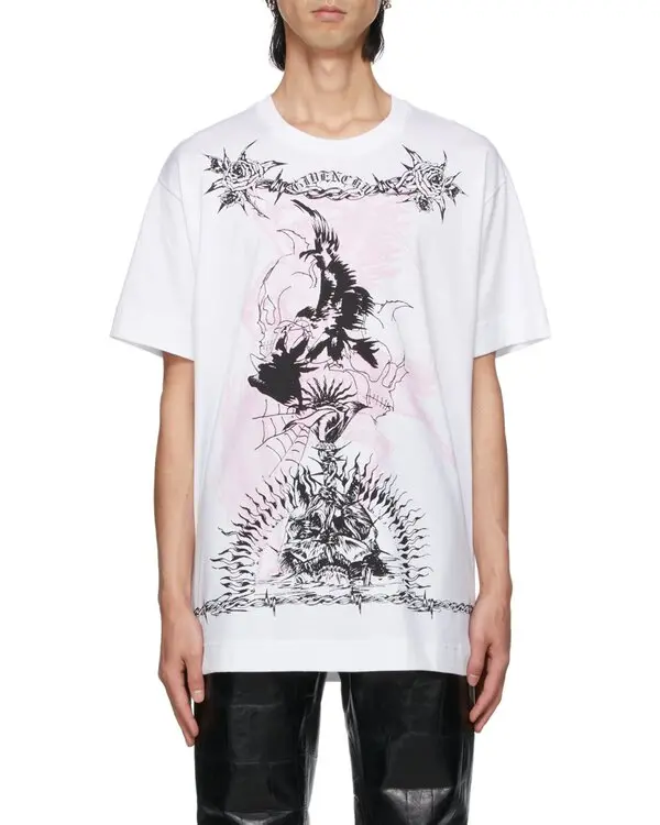 Givenchy Gothic Print Crewneck T-shirt