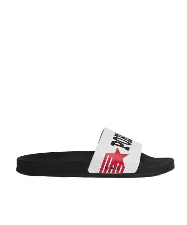 Dsquared2 Slogan Print Open-top Slides