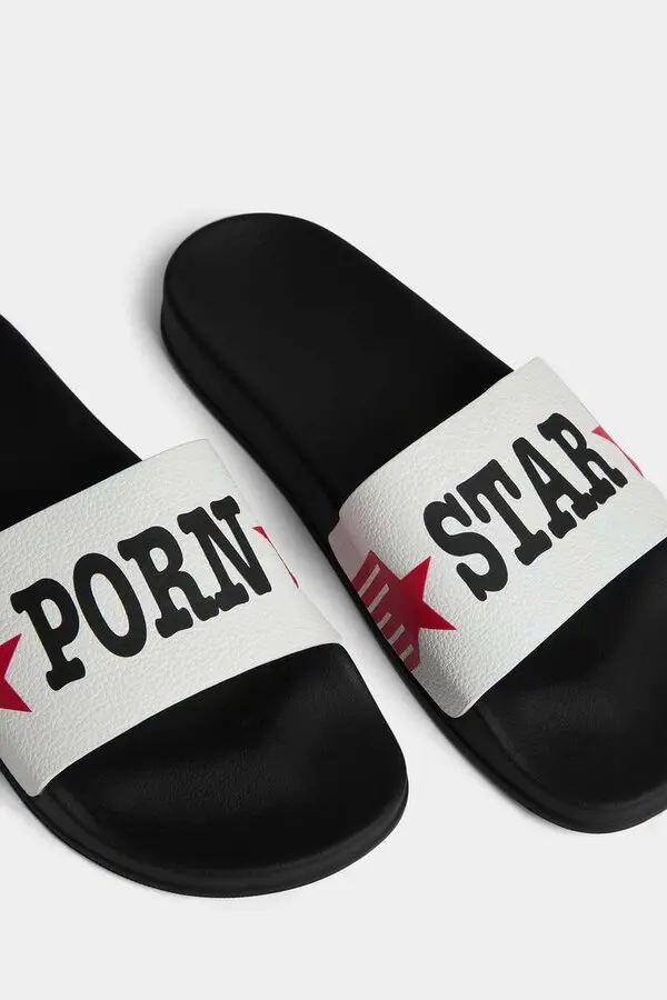 Dsquared2 Slogan Print Open-top Slides