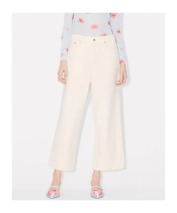 Kenzo Cropped Fit Wide Leg Jeans