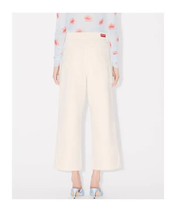 Kenzo Cropped Fit Wide Leg Jeans