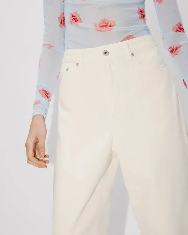 Kenzo Cropped Fit Wide Leg Jeans