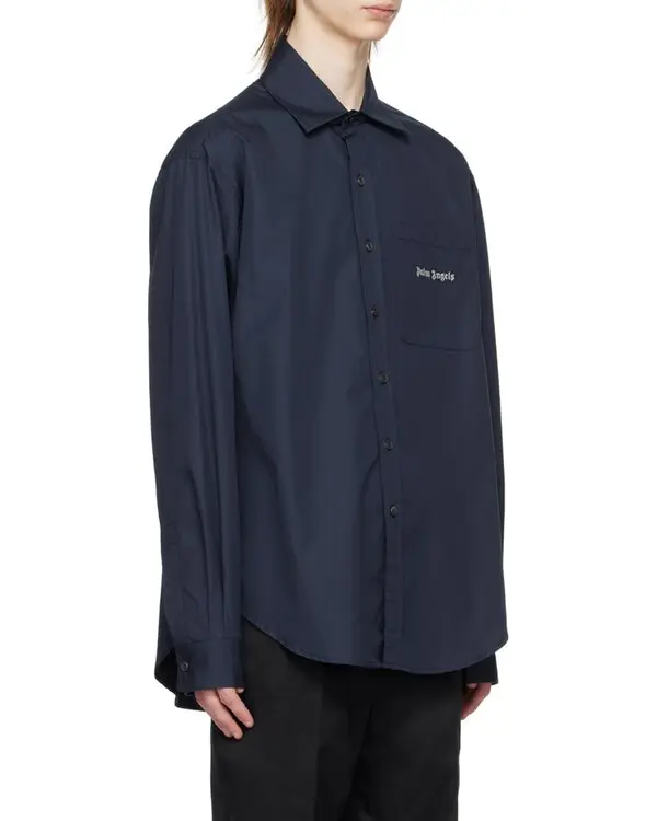 Palm Angels Logo Embroidered Long-sleeved Shirt