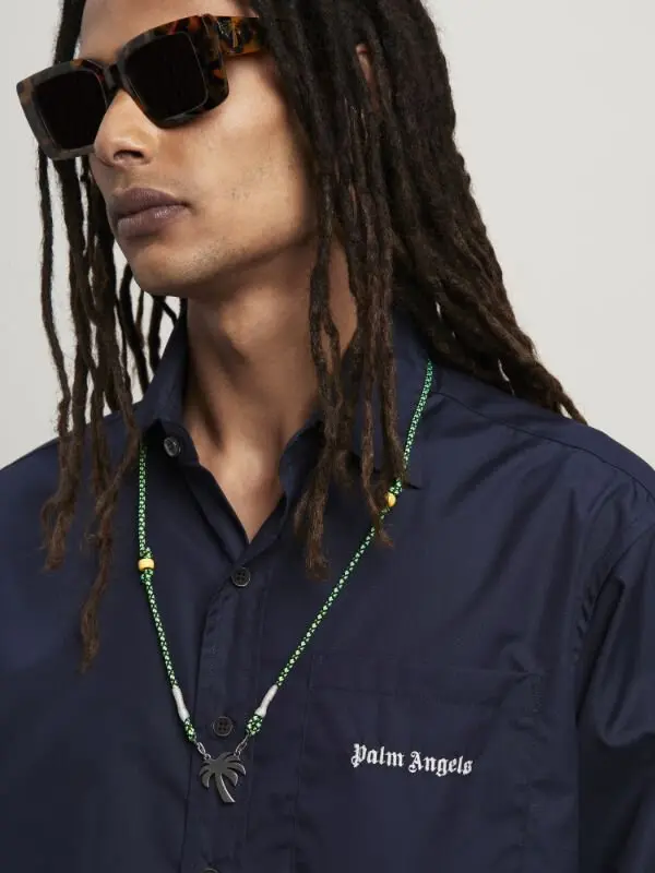 Palm Angels Logo Embroidered Long-sleeved Shirt