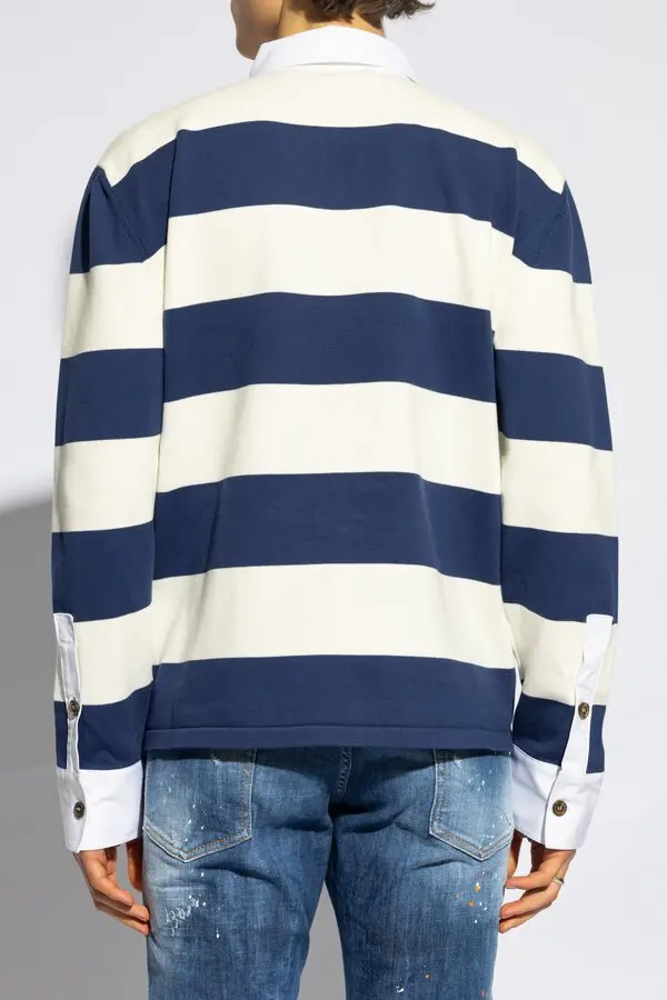 Dsquared2 Long-sleeved Striped Polo Shirt