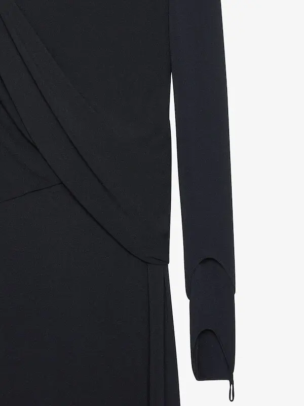 Givenchy Asymmetric Draped Midi Dress