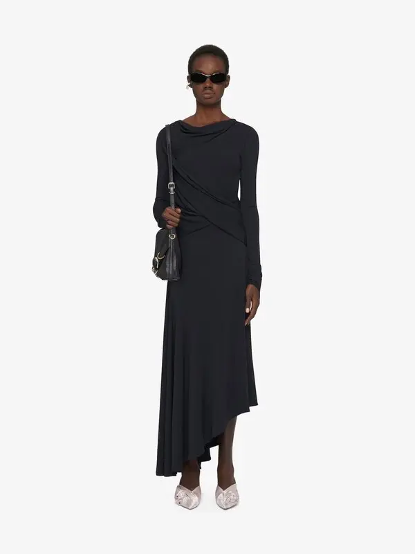Givenchy Asymmetric Draped Midi Dress