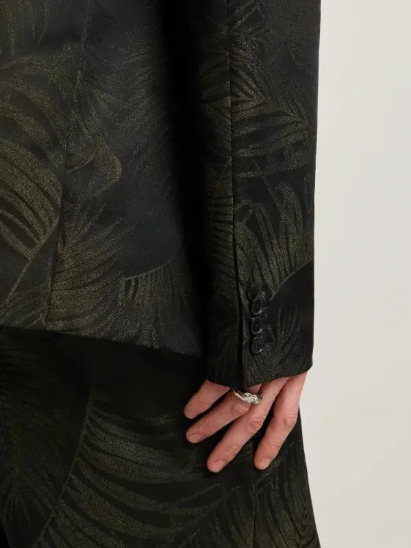 Palm Angels Double-breasted Palms Jacquard Blazer