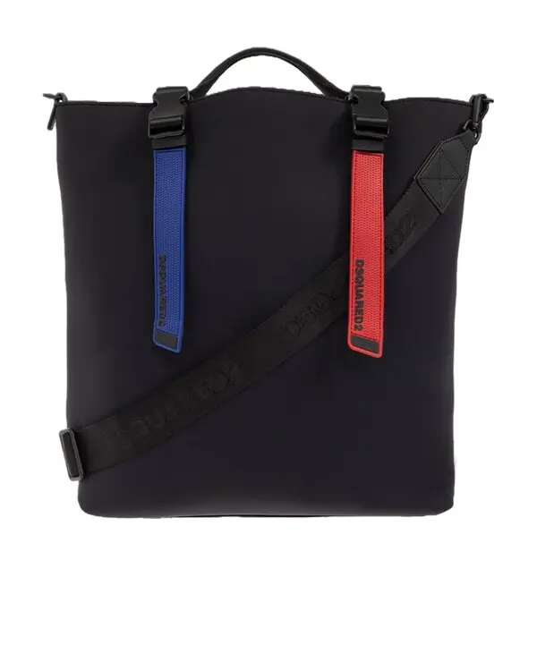Dsquared2 Rubberised-logo Strap Top Handle Bag - Black