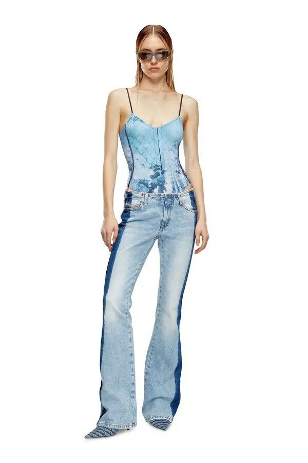 DIESEL® T-lye-n1 Graphic Printed Distressed Bodysuit