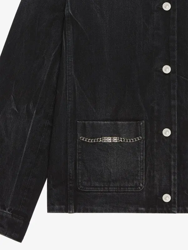 Givenchy Chains Detailed Denim Jacket