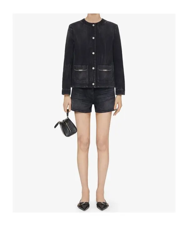 Givenchy Chains Detailed Denim Jacket