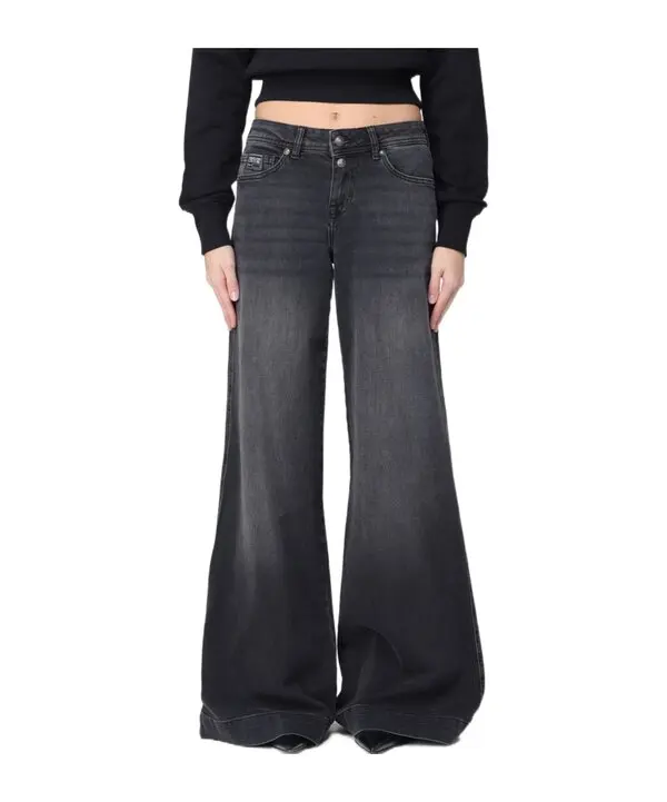 Versace Logo-embroidered Jeans - Black