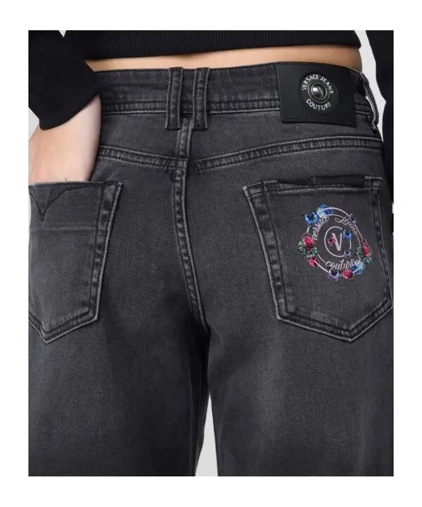 Versace Logo-embroidered Jeans