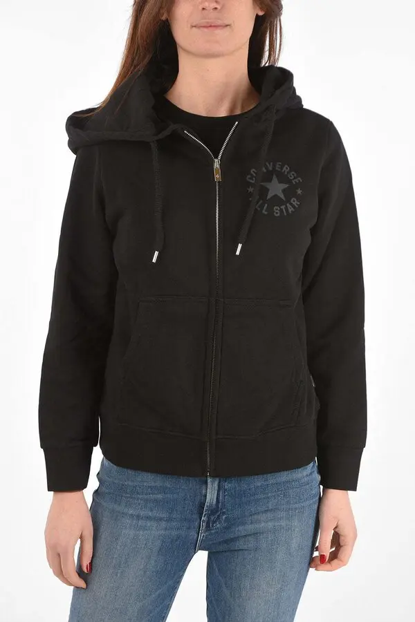 CONVERSE Logo-print Zip-up Hoodie