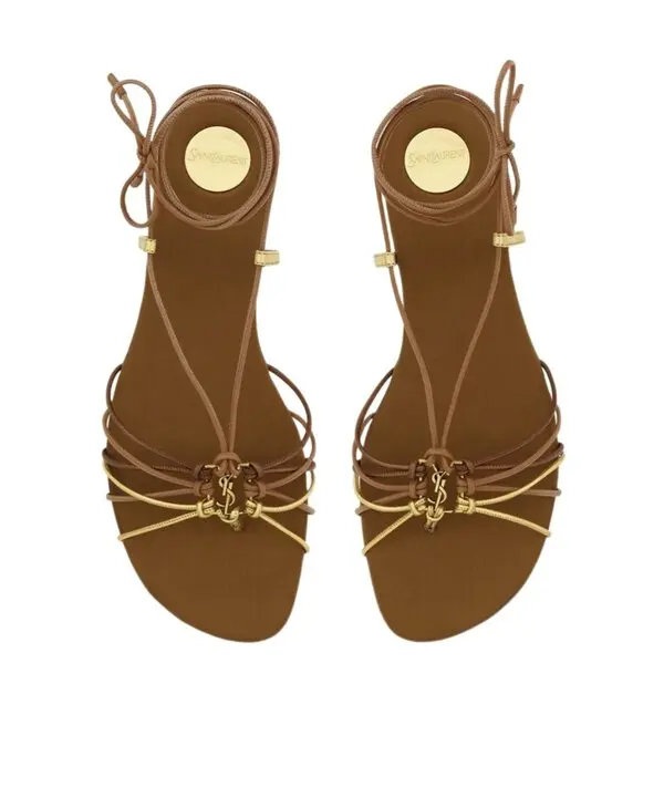 Saint Laurent Babylone Logo Plaque Flat Sandals