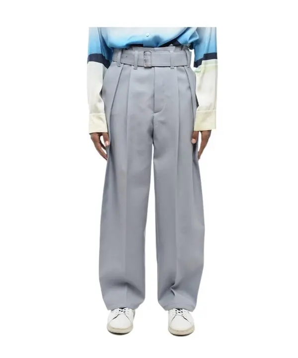 JIL SANDER Double-pleated Belted Wide-leg Trousers