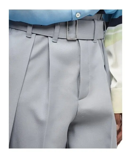 JIL SANDER Double-pleated Belted Wide-leg Trousers