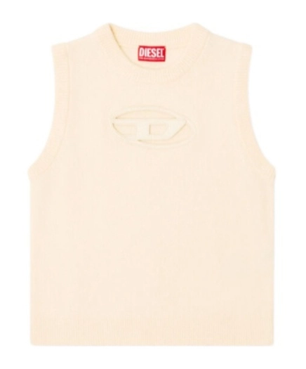 DIESEL® Knit Tank Top In Cashmere Blend - Beige