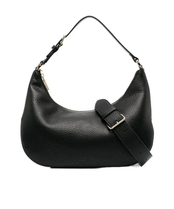 Moschino Hobo Logo-lettering Shoulder Bag - Black