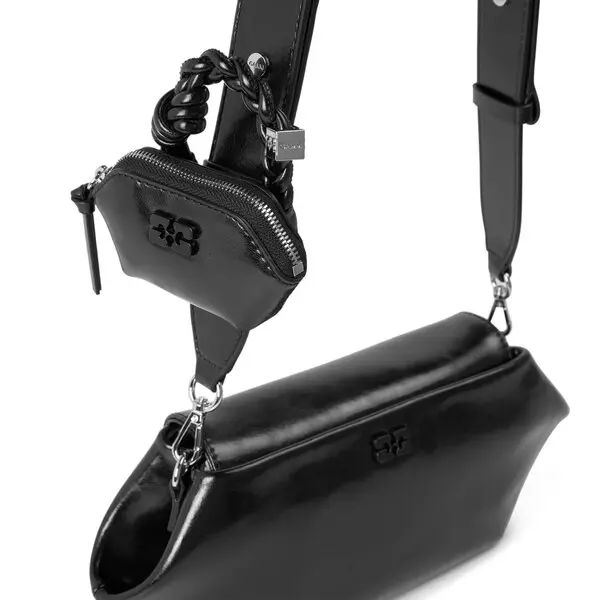 GANNI Glossy Leather Crossbody Bag