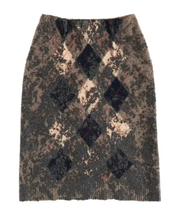 MAISON MARGIELA Knit Virgin Wool Pencil Skirt - Black