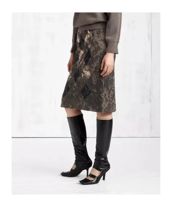 MAISON MARGIELA Knit Virgin Wool Pencil Skirt
