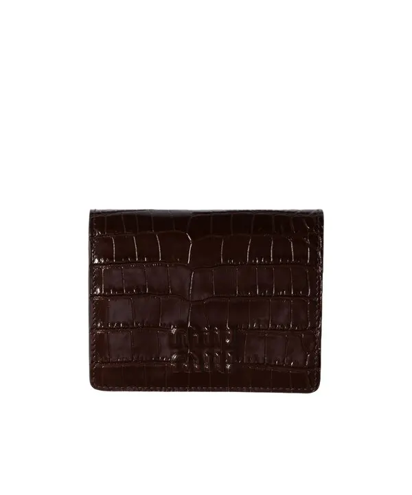 Miu Miu Small Crocodile Embossed Calfskin Wallet