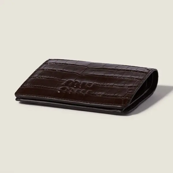 Miu Miu Small Crocodile Embossed Calfskin Wallet