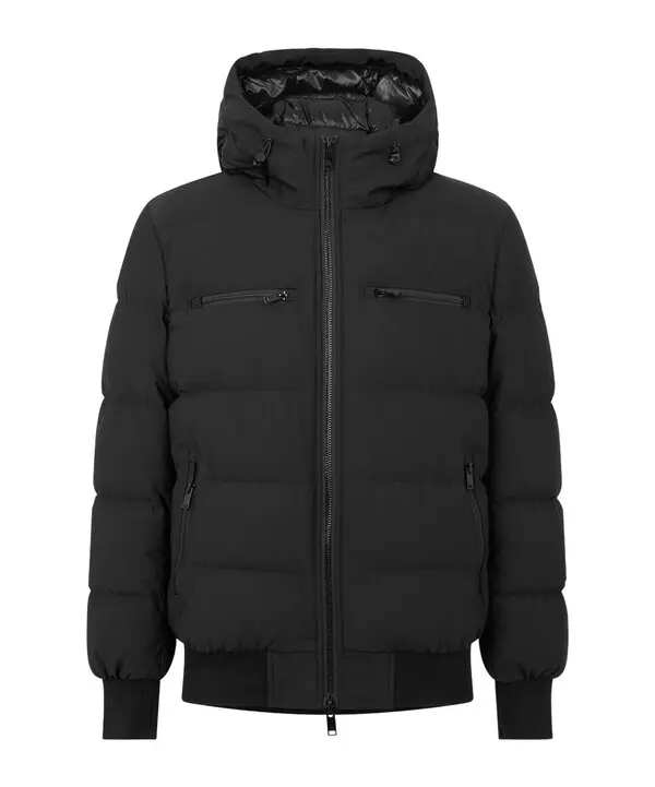 Moose Knuckles Hooded Quilted Down Jacket - Black