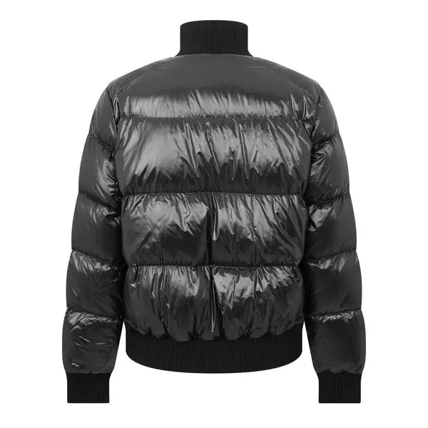 Moose Knuckles Shiny Ribbed Stand-collar Jacquard-woven Jacket