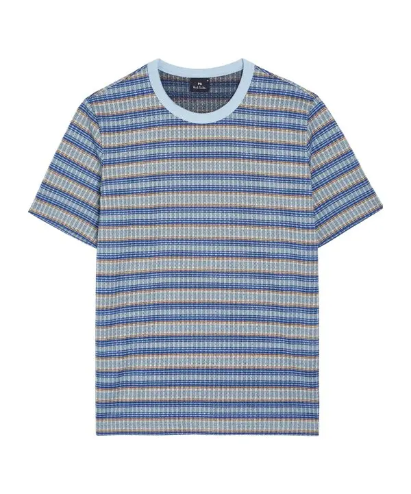 Paul Smith Round-neck Striped Short-sleeve T-shirt - Blue