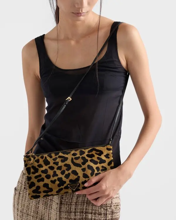 Prada Small Printed Calf Hair Shoulder Bag
