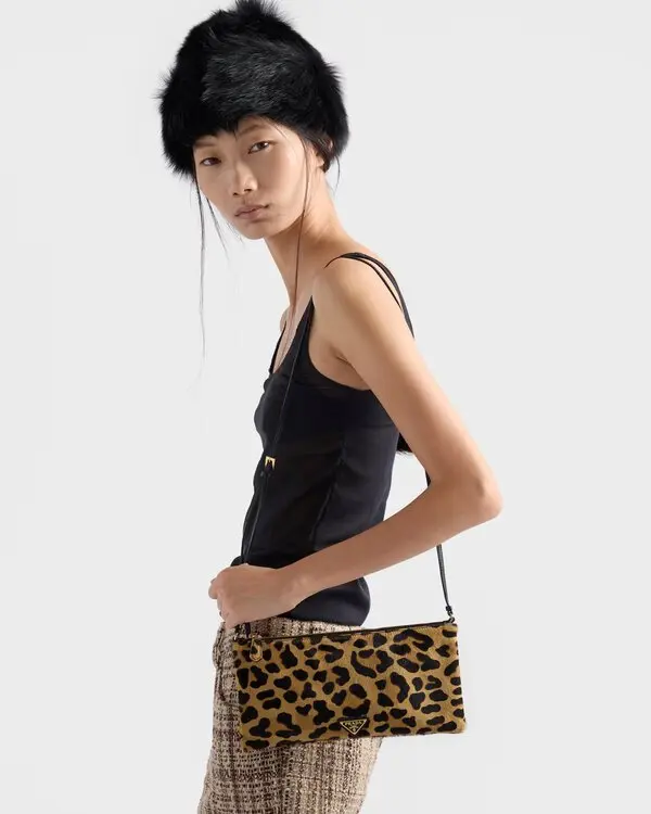 Prada Small Printed Calf Hair Shoulder Bag