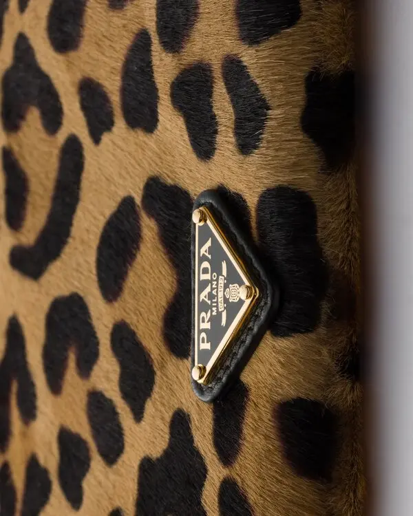 Prada Small Printed Calf Hair Shoulder Bag