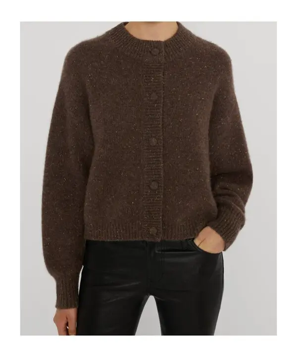 FRAME Flecked Button-up Cardigan