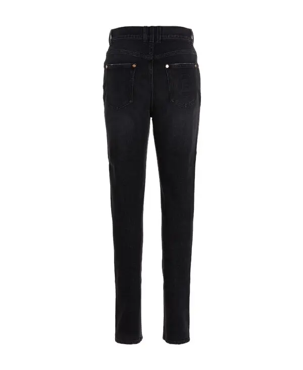 Balmain High-waisted Button-detail Denim Jeans